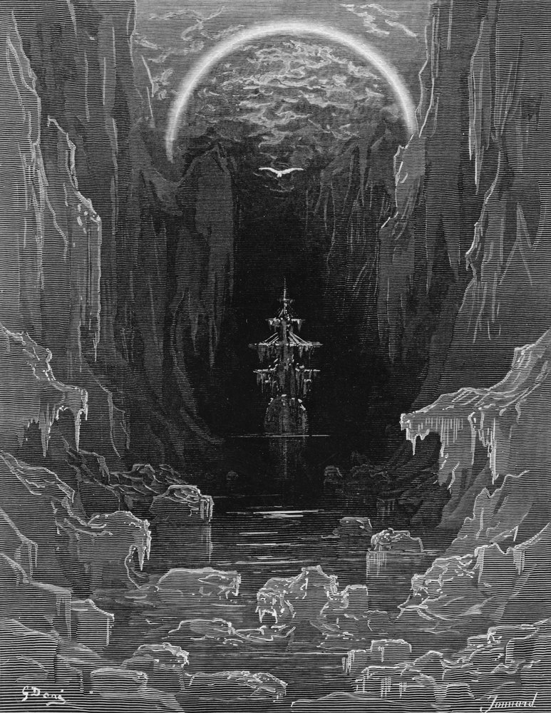 Das Erscheinen des Albatros, um das gestrandete Schiff aus den gefrorenen Meeren der Antarktis ...